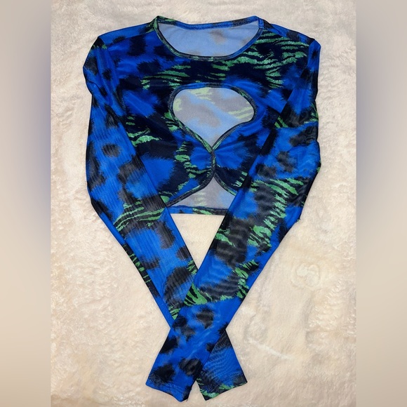 SHEIN | Tops | Sheer Rave Crop Top | Poshmark